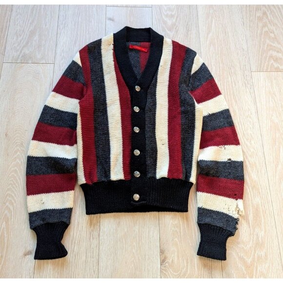 Unbranded | Sweaters | Vintage 6s70s 00 Worsted Wool Striped Knit Long ...